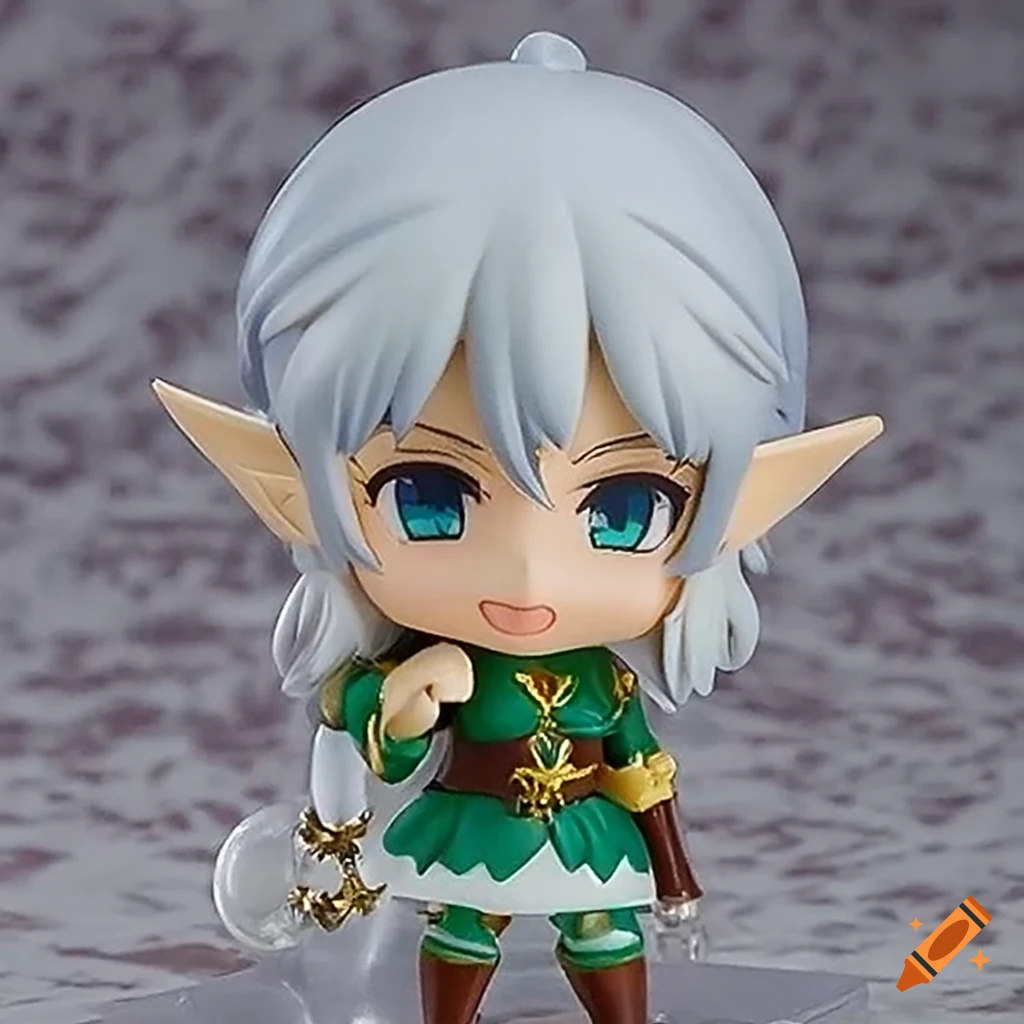 Nendoroid figure of a white-haired elf woman