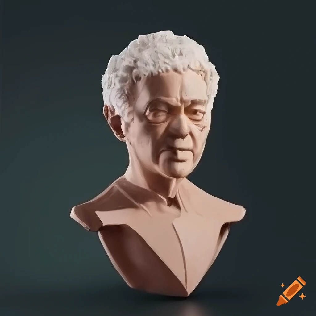 Mini bust sculpture on a wall on Craiyon