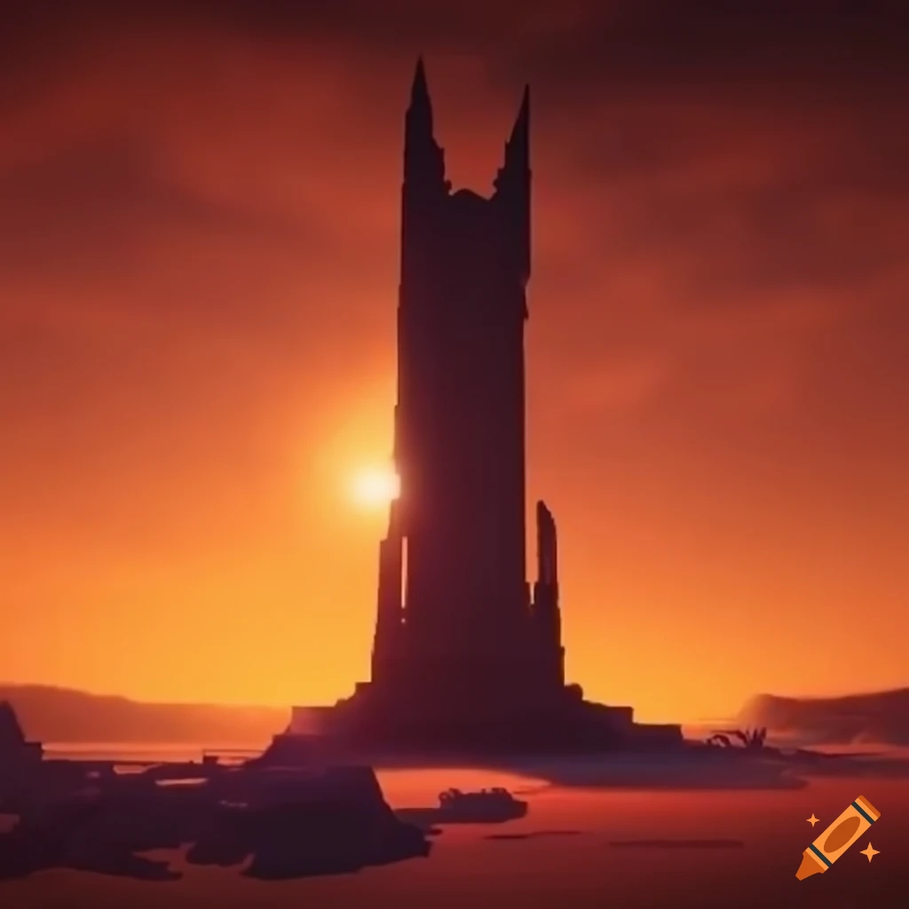 Ancient sith homeworld ruins with orange sky on Craiyon