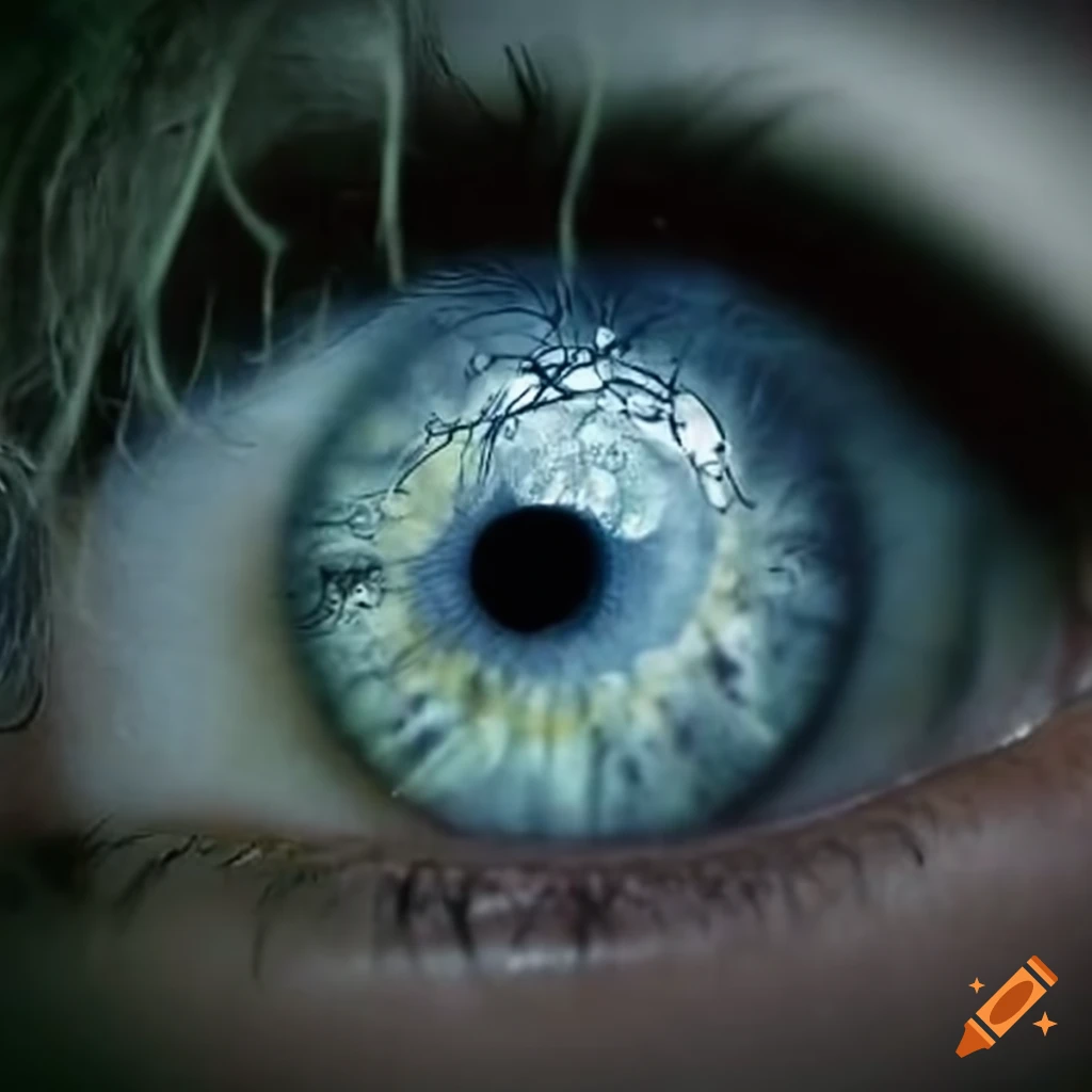 Digital art of an eye in the matrix