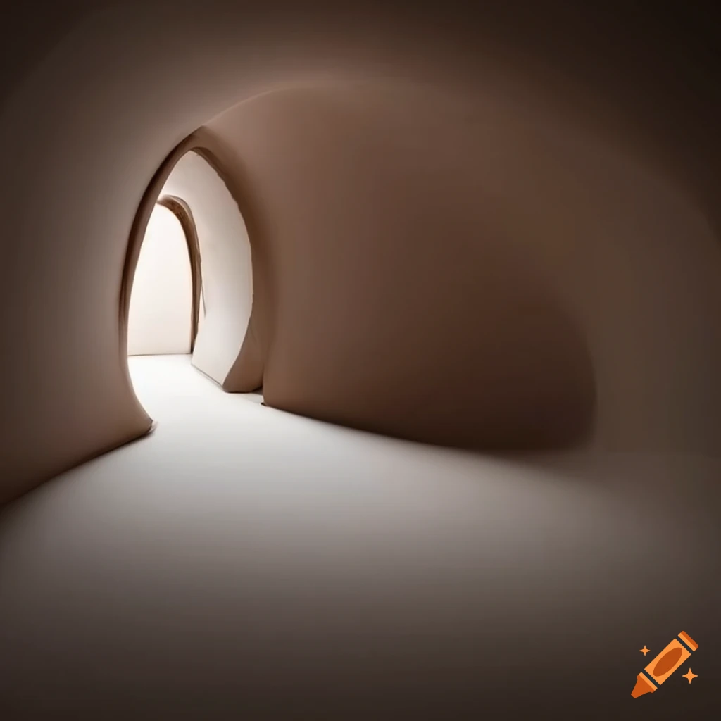 Stone room with elliptical arch on Craiyon