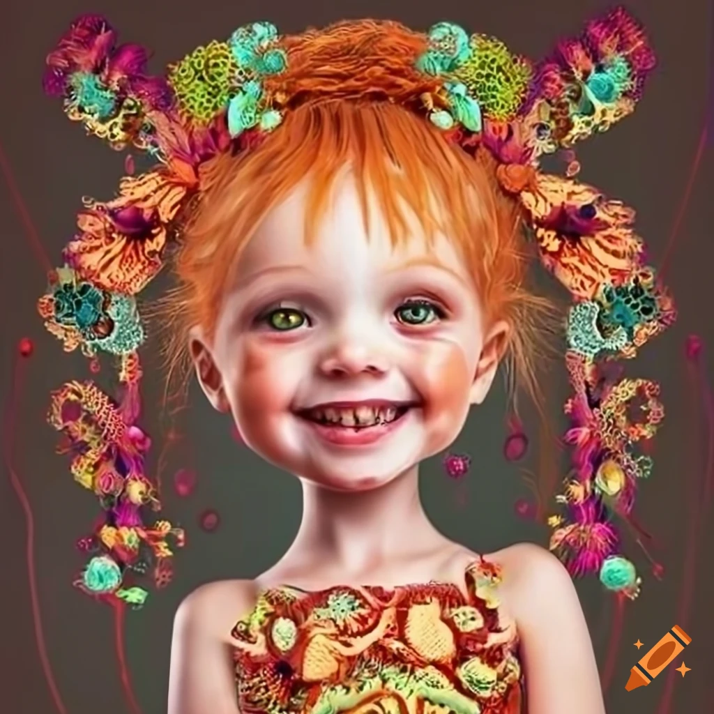 Colorful Illustration Of Smiling Ginger Haired Girls On Craiyon