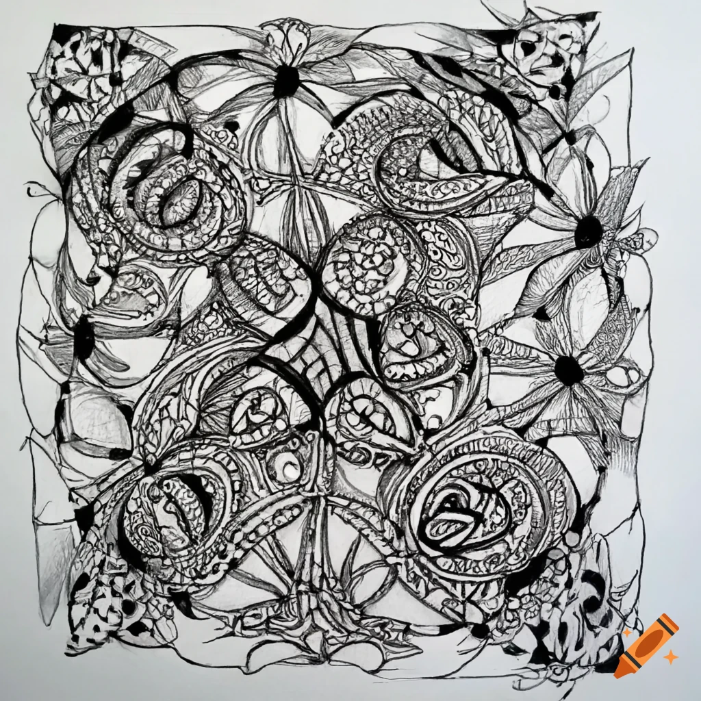 Fantasy zentangle artwork on Craiyon