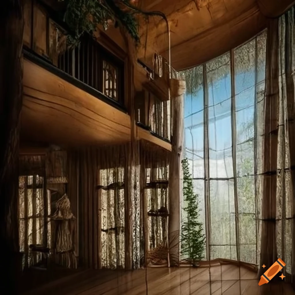 Treetop view deck station under canopy of trees with galvanized roofing ...