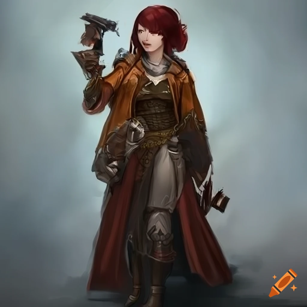 Illustration of a female fantasy engineer on Craiyon