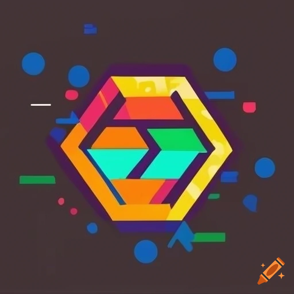 Hand drawn colorful logo on data and connection on Craiyon