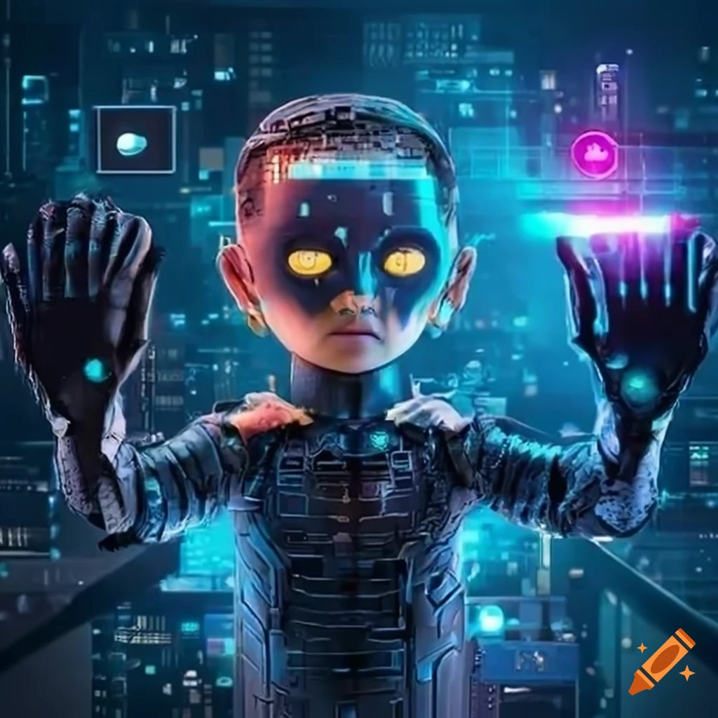 Young readers imagining themselves as AI superheroes with futuristic ...