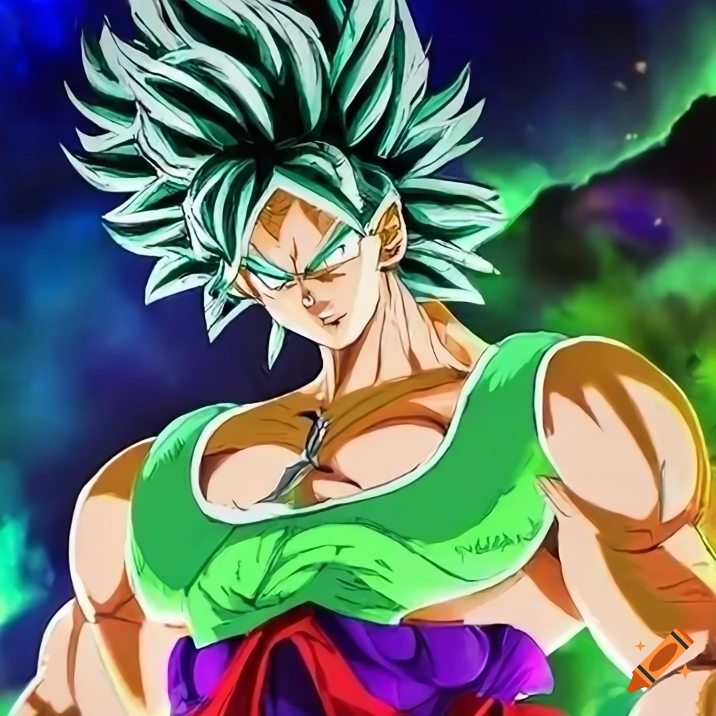 Artwork of broly in night vision style