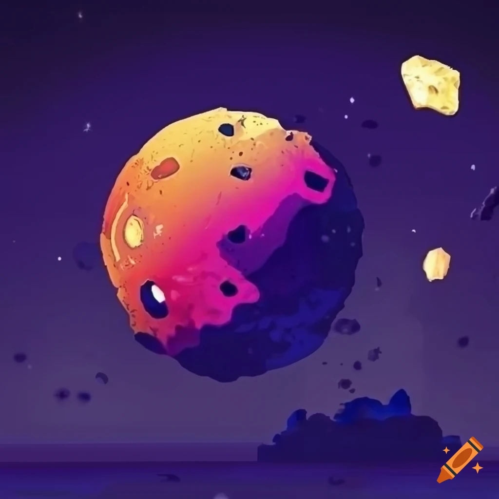 Retro logo for an asteroids game