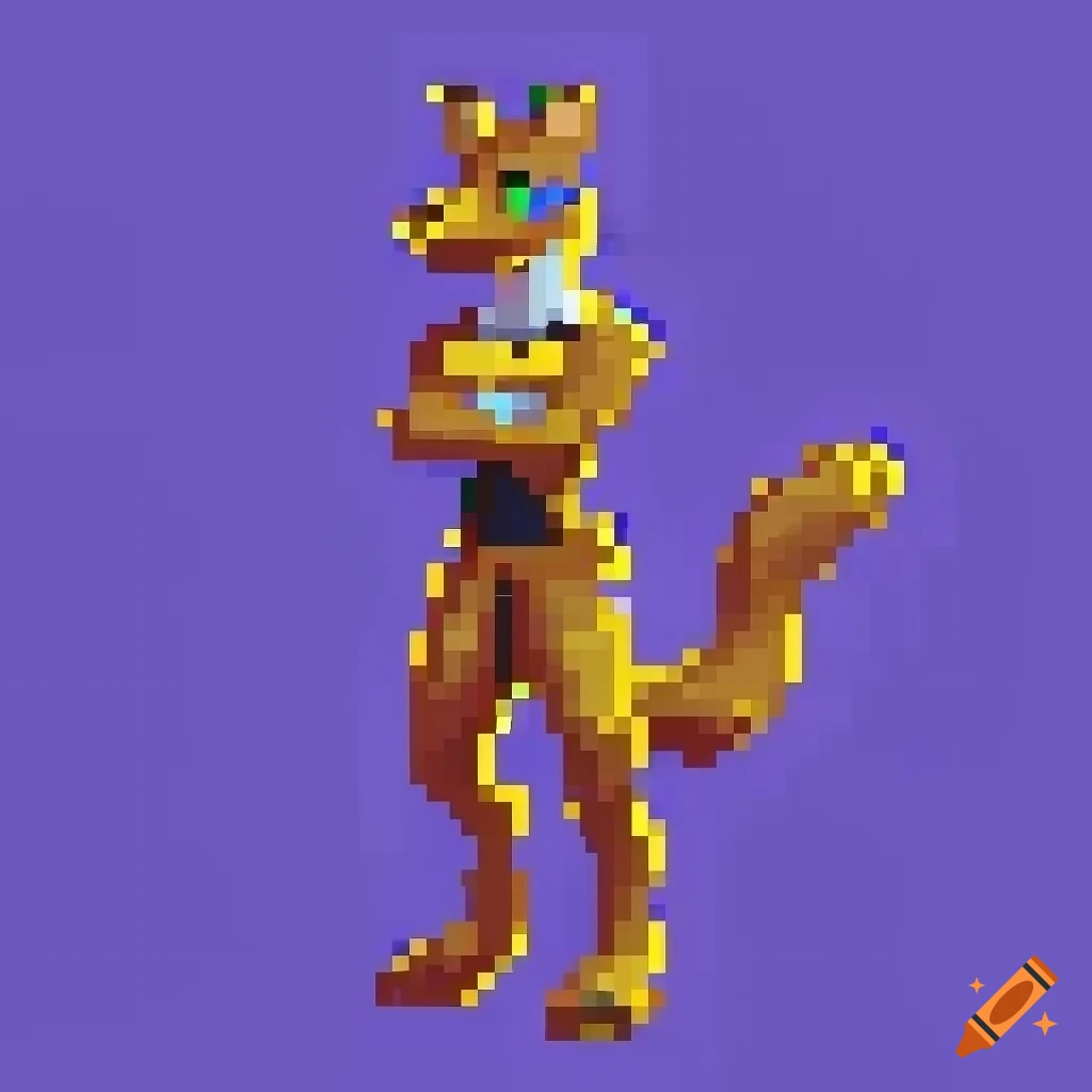 Pixel art of a furry character on Craiyon