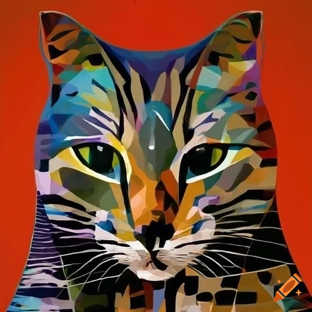 Geometric abstract art with cats on Craiyon