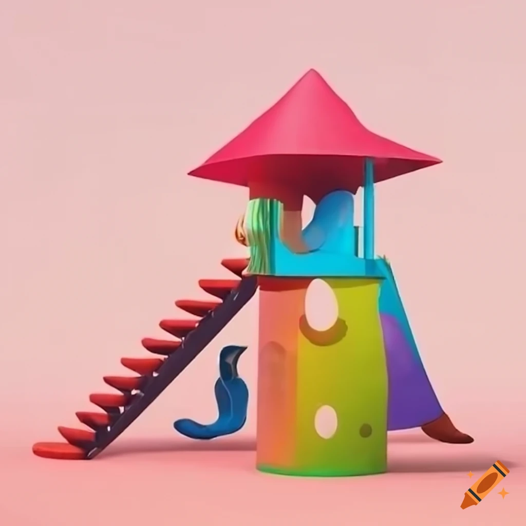 Colorful and surreal playground in a park