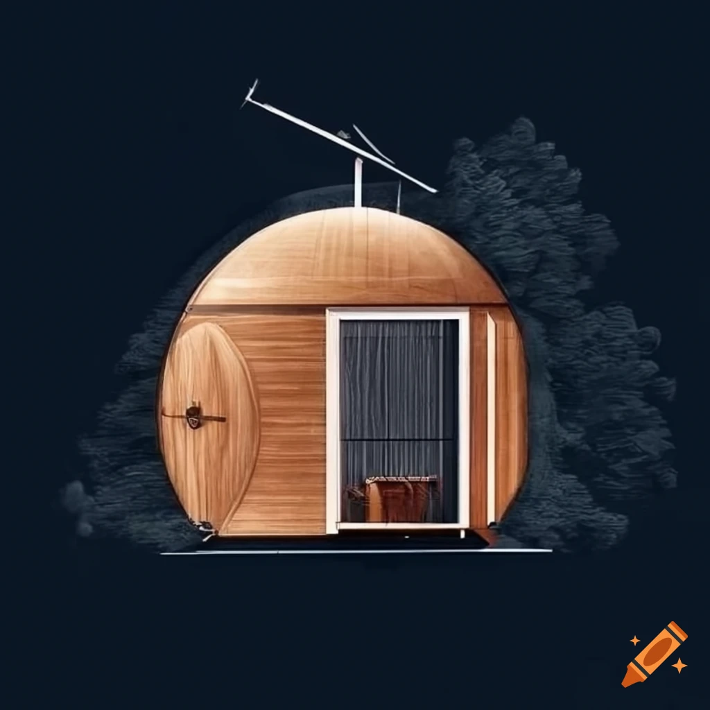 Scandinavian minimalist design of a unique living pod with landing ...