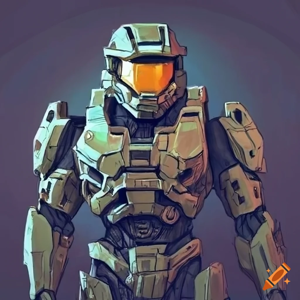 Shining master chief character from halo infinite on Craiyon