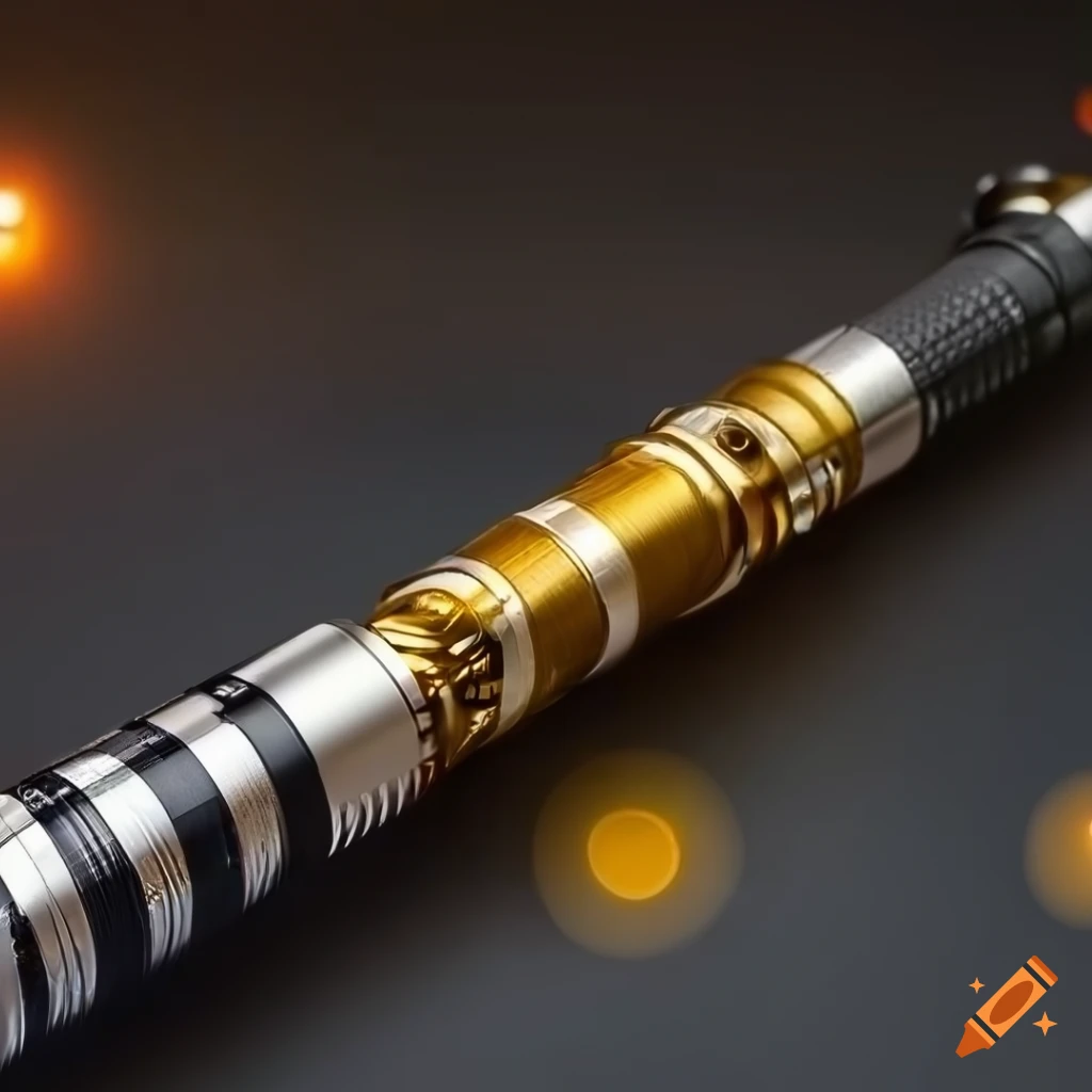 Realistic lightsabers with gold and silver accents