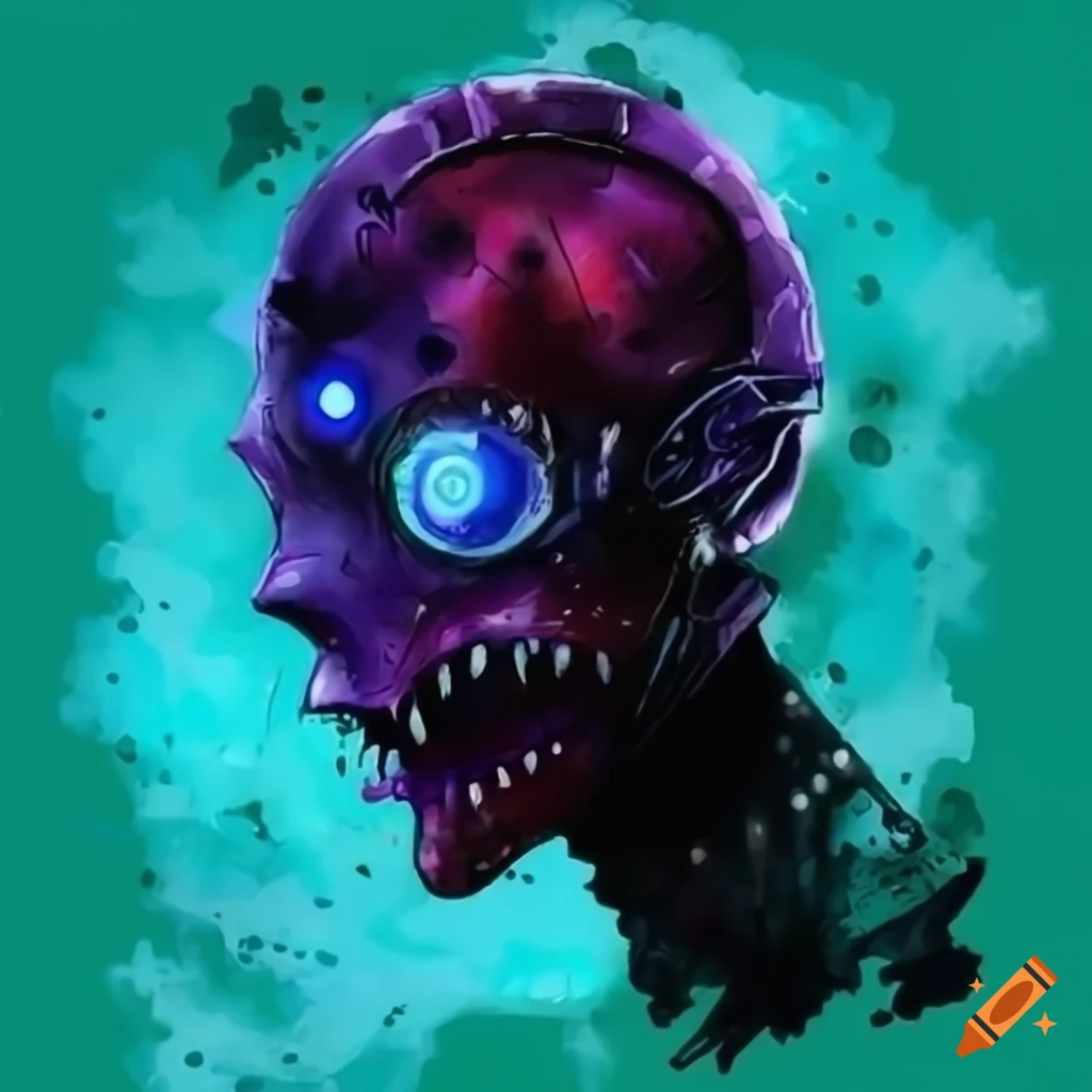 Cyberpunk frankenstein sticker on Craiyon