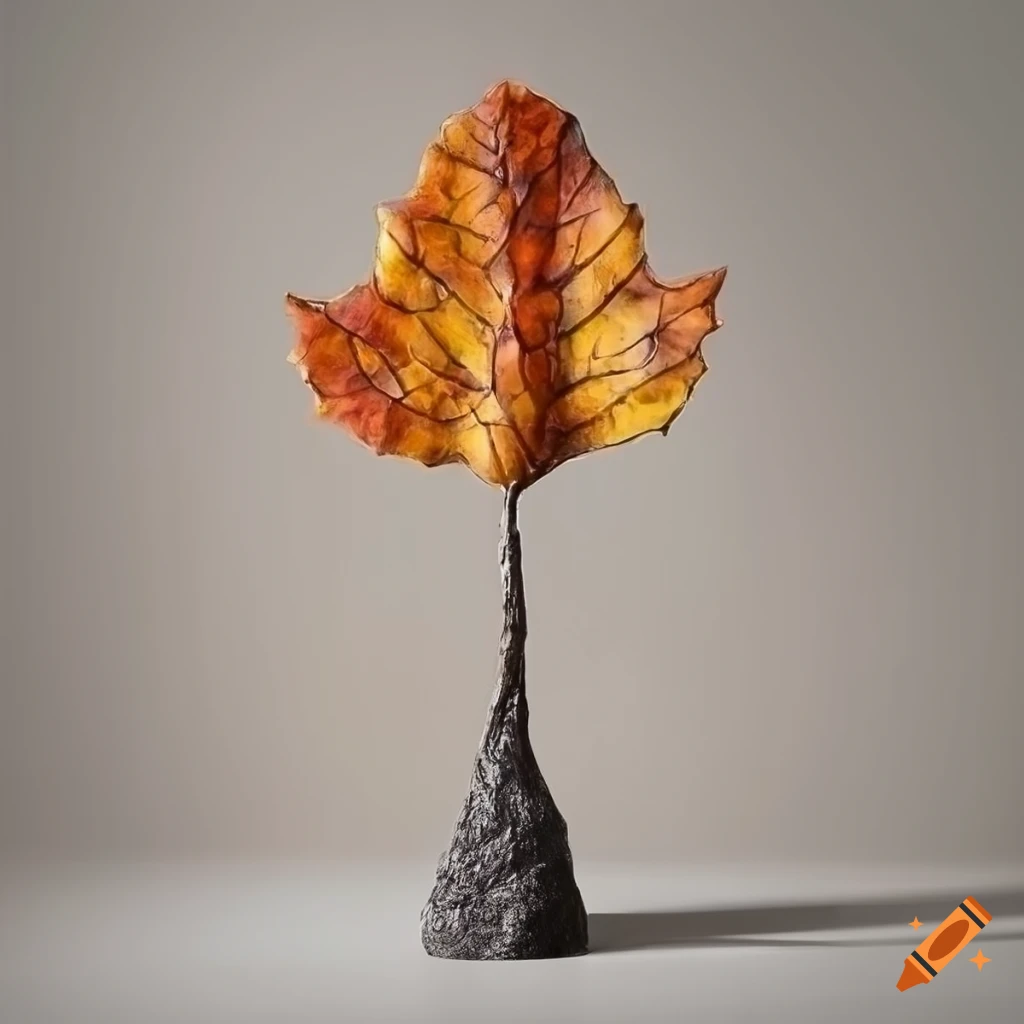 Giacometti sculpture of autumn leaves on Craiyon