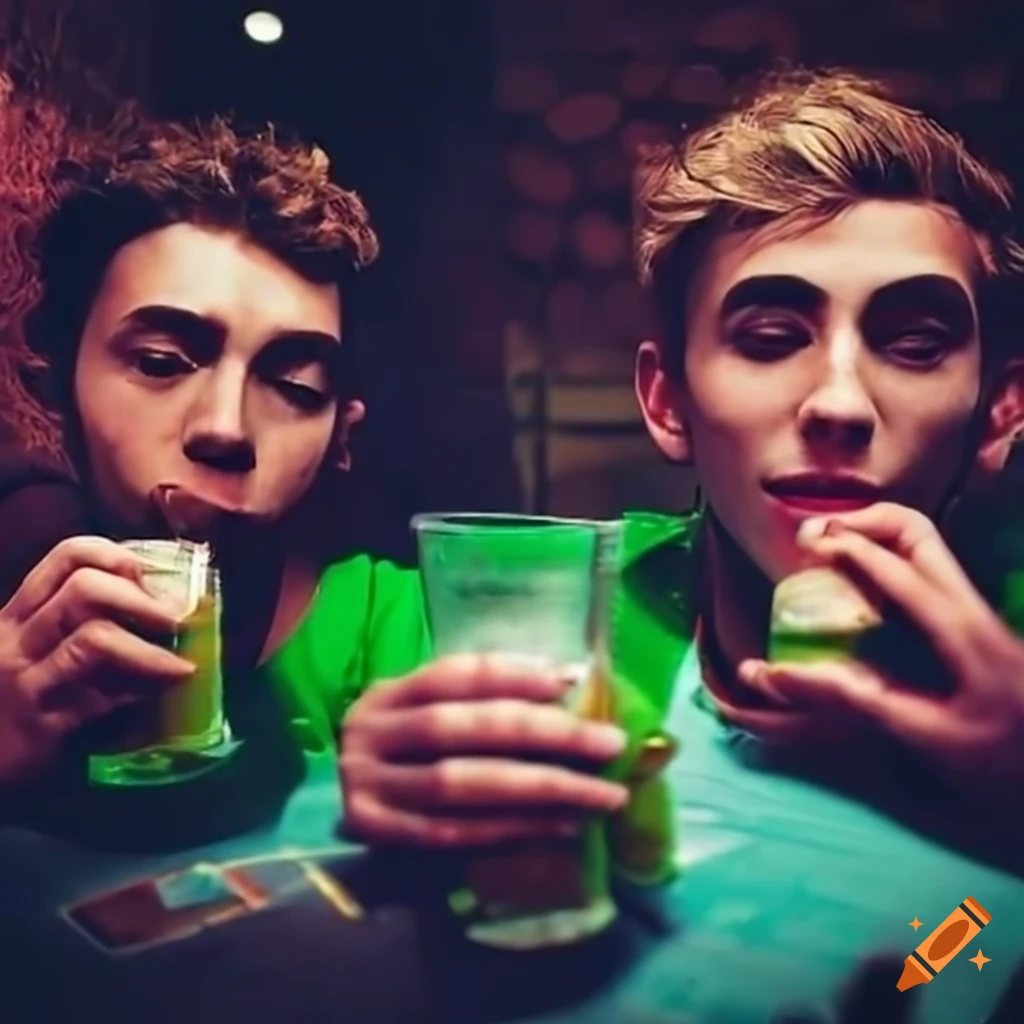 Group of men having fun at a bar on Craiyon