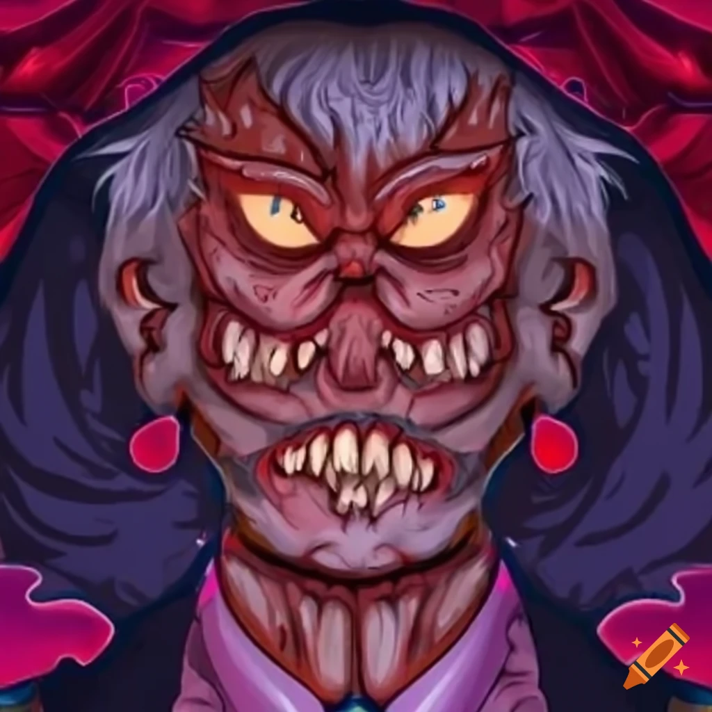 Cartoon illustration of an evil boss character on Craiyon