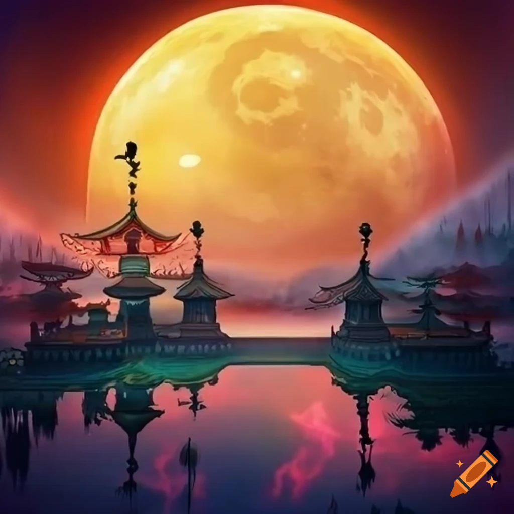 Burned down asian village wallpaper on Craiyon