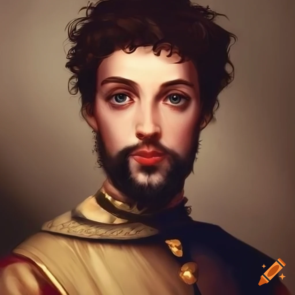 Portrait of a young prince with a van dyke beard