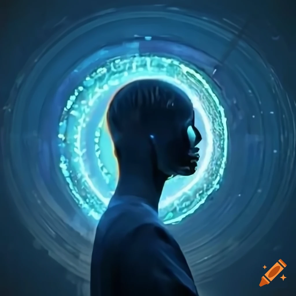 X-ray vision unveiled hologram portrait with double exposure and glitch ...