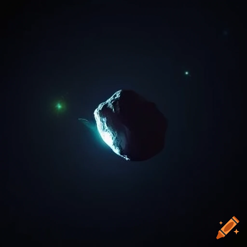 Shiny asteroid in space on Craiyon
