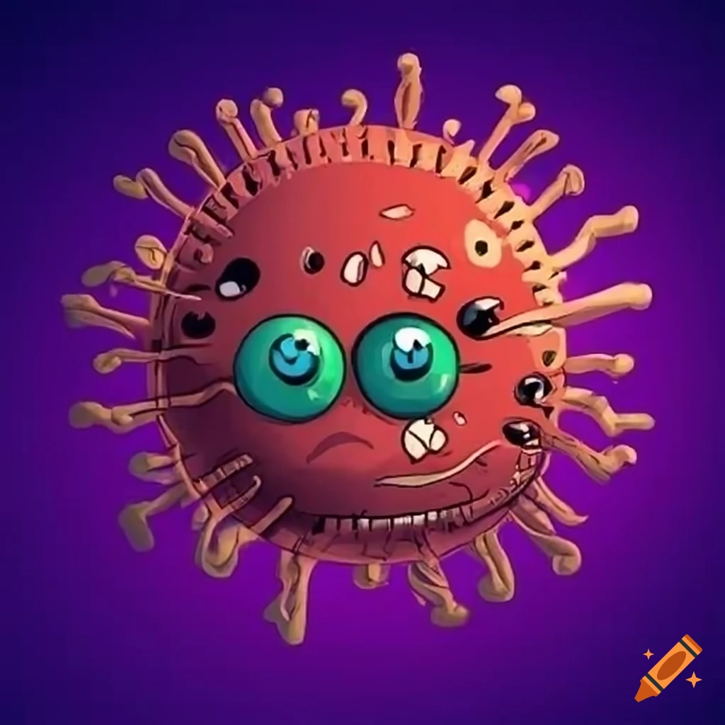 Comic-style corona viruses