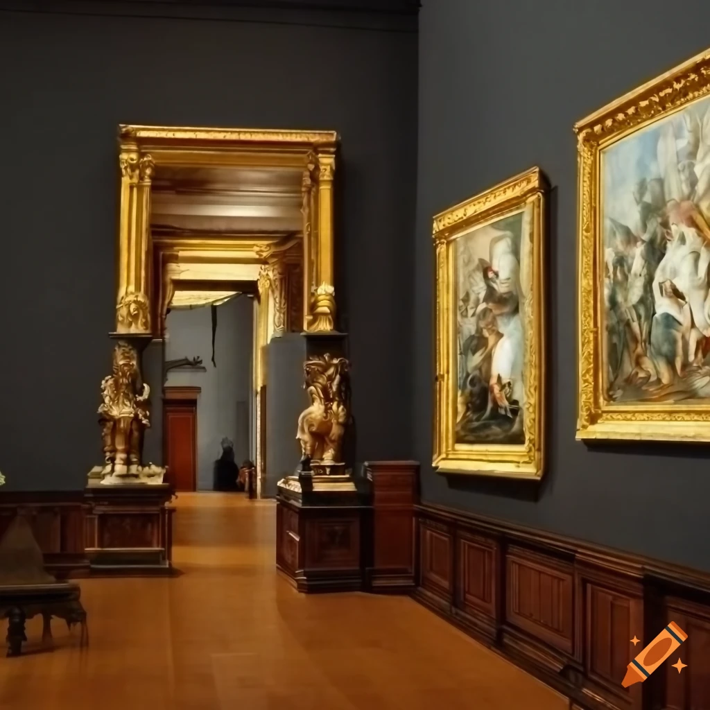 Interior of a fine arts museum on Craiyon