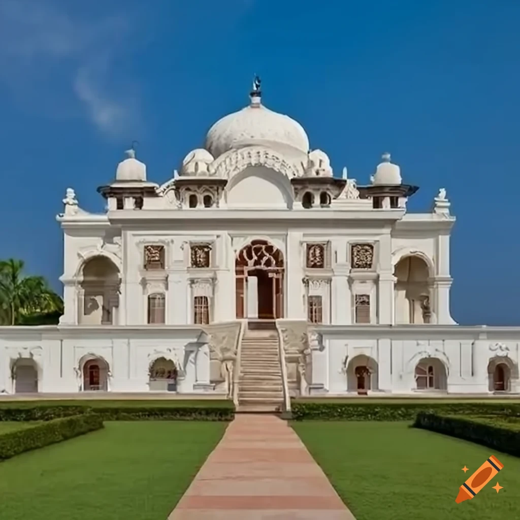 Frontal elevation of mahal white house in mediterranean architectural ...