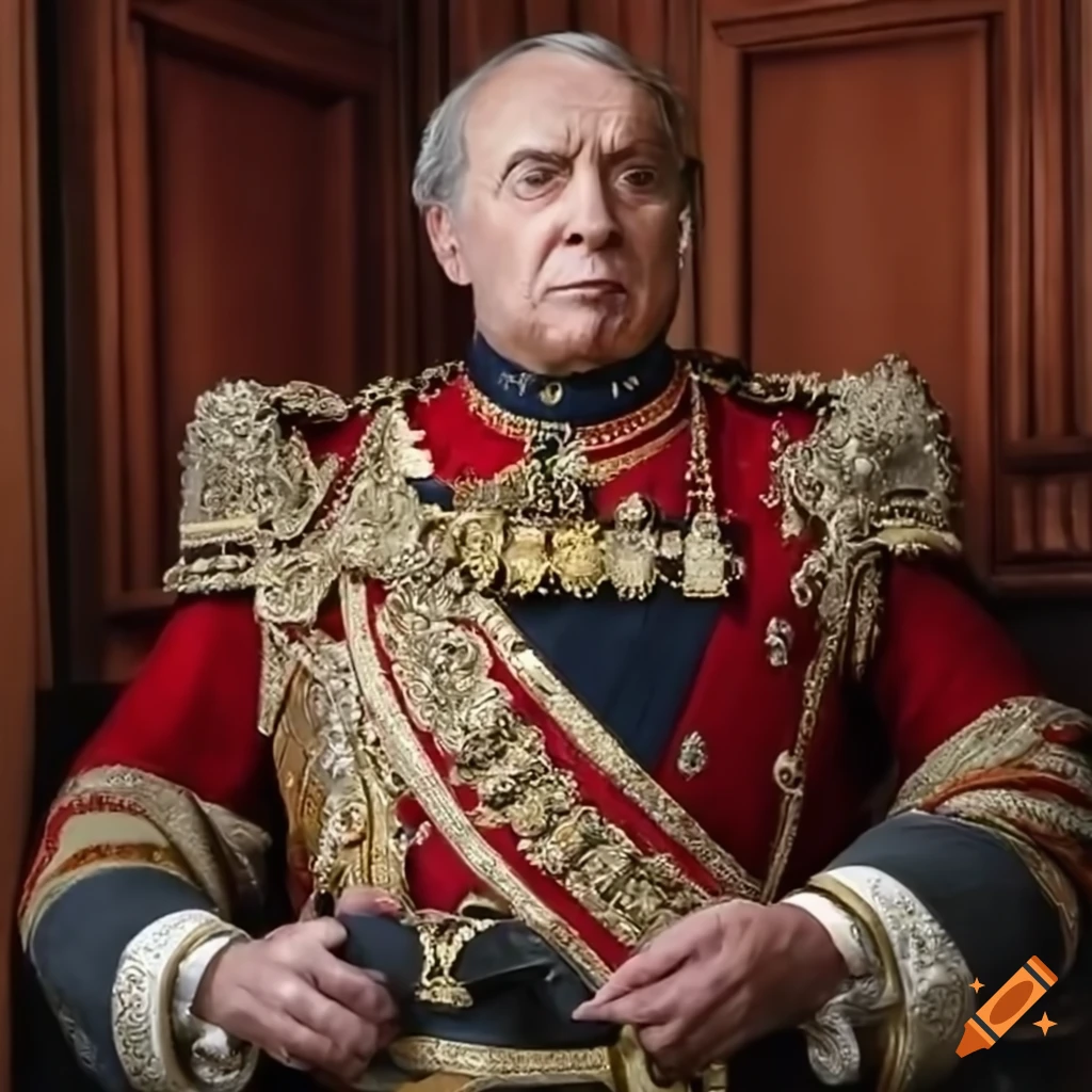 European king in royal garment portrait on Craiyon