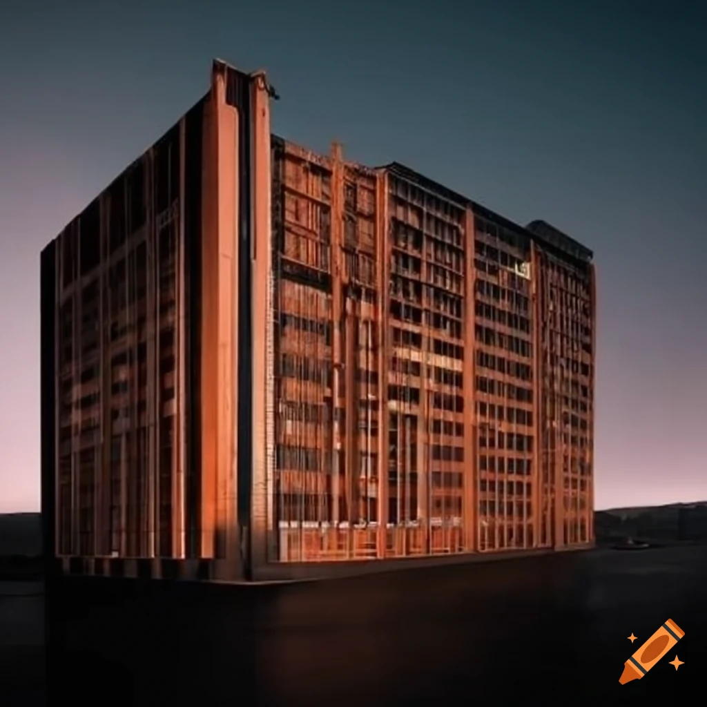 Cityscape with a modern building