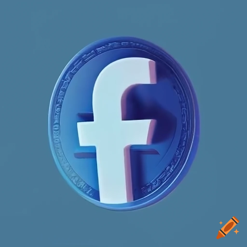 Blue facebook logo token on Craiyon