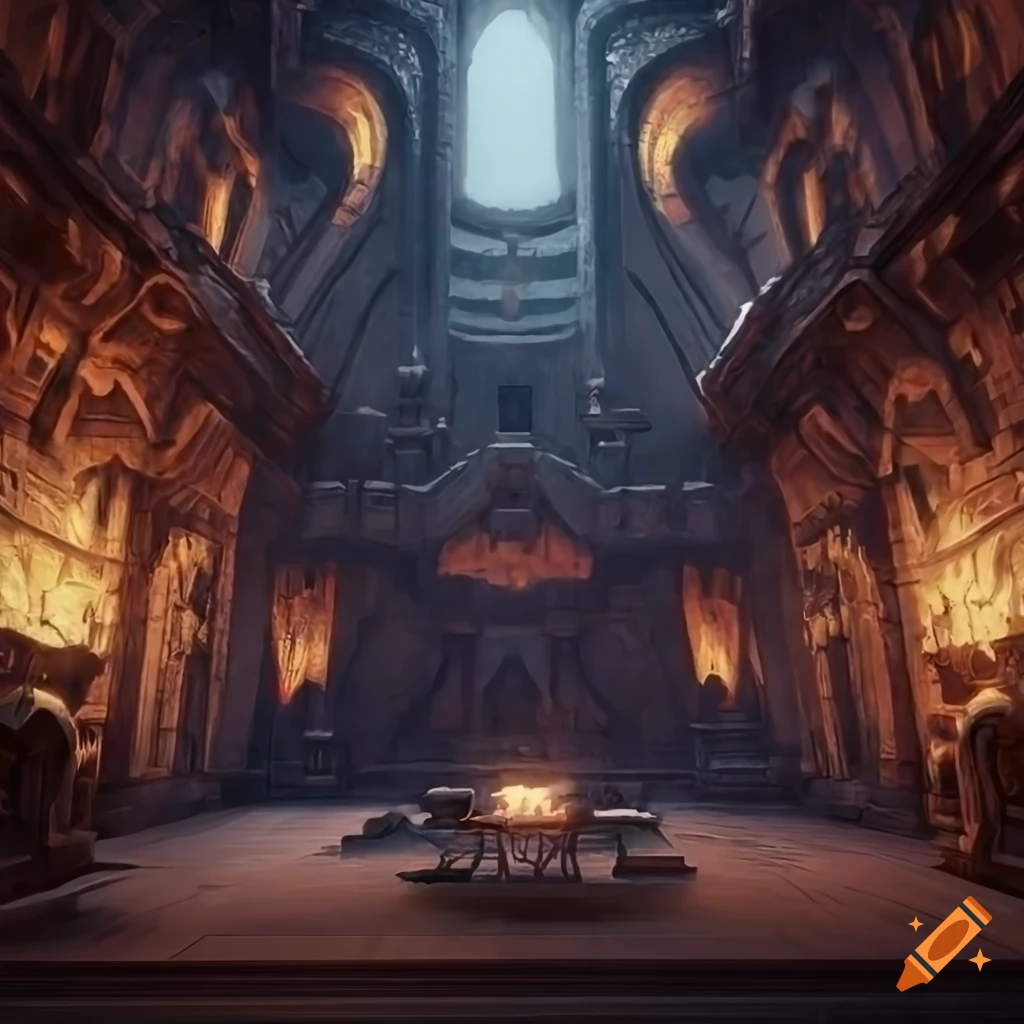 Detailed matte painting of a secret computer room in an old castle