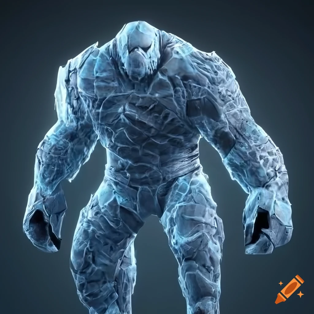 Old ice elemental robot on Craiyon