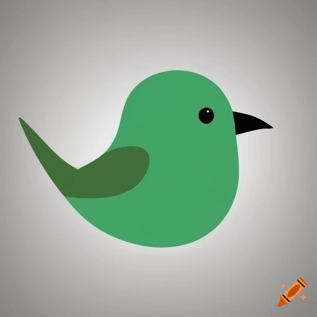 Green bird vector illustration on Craiyon