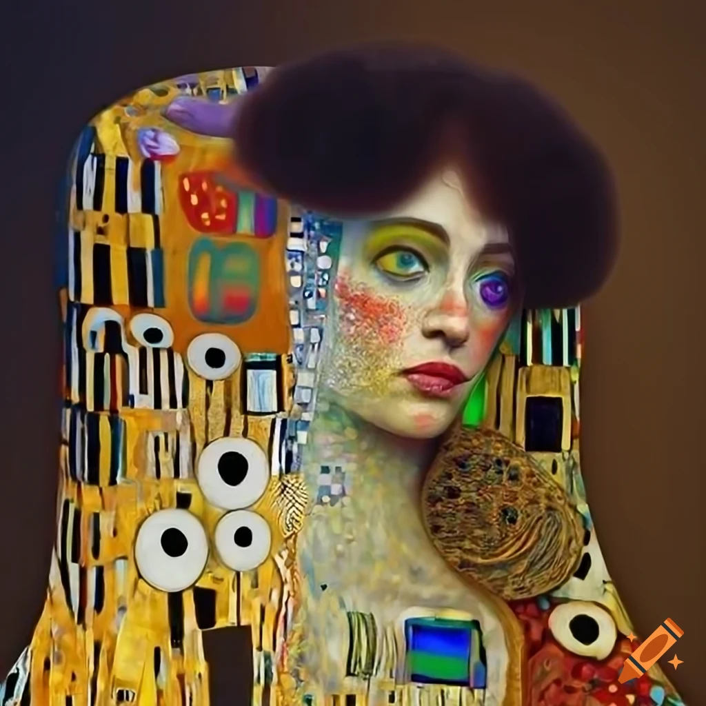 Surreal sculpture in the style of gustav klimt on Craiyon