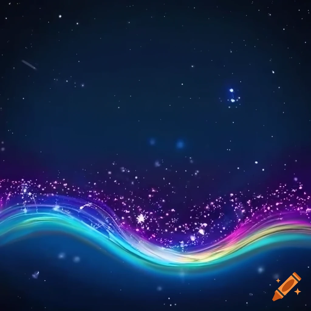 Dynamic night sky with music equalizer waves and stars on Craiyon