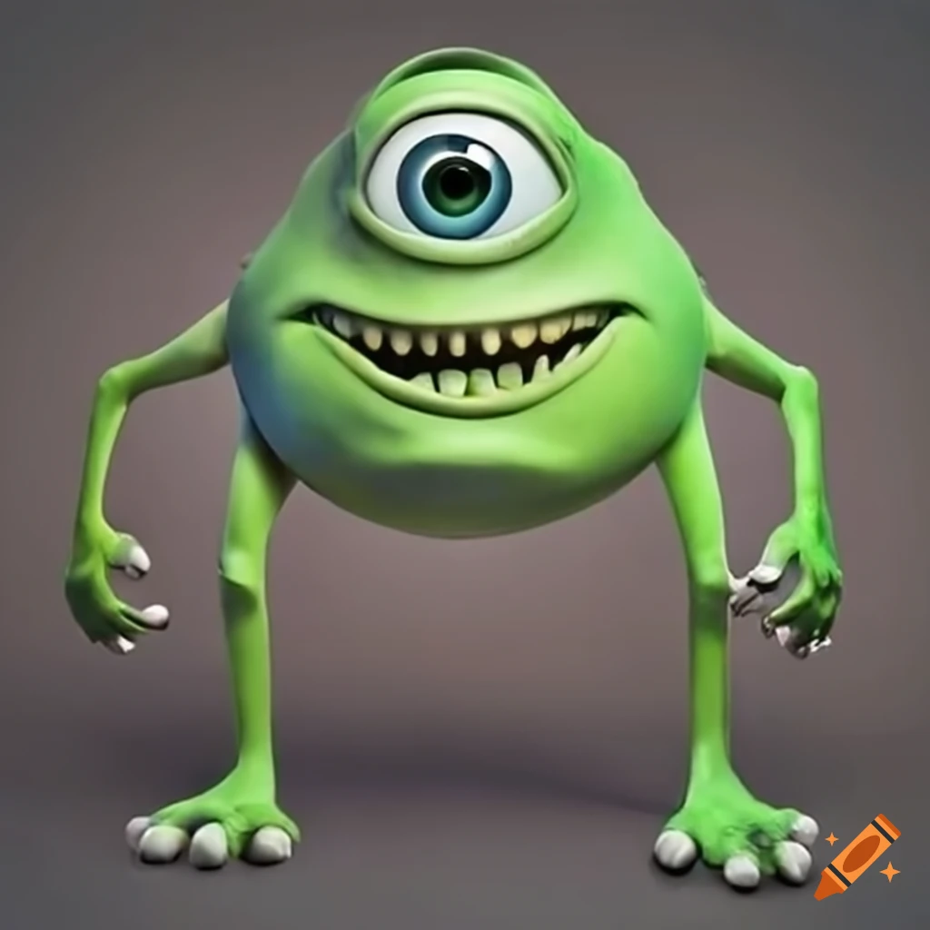 Artistic depiction of mike wazowski on Craiyon