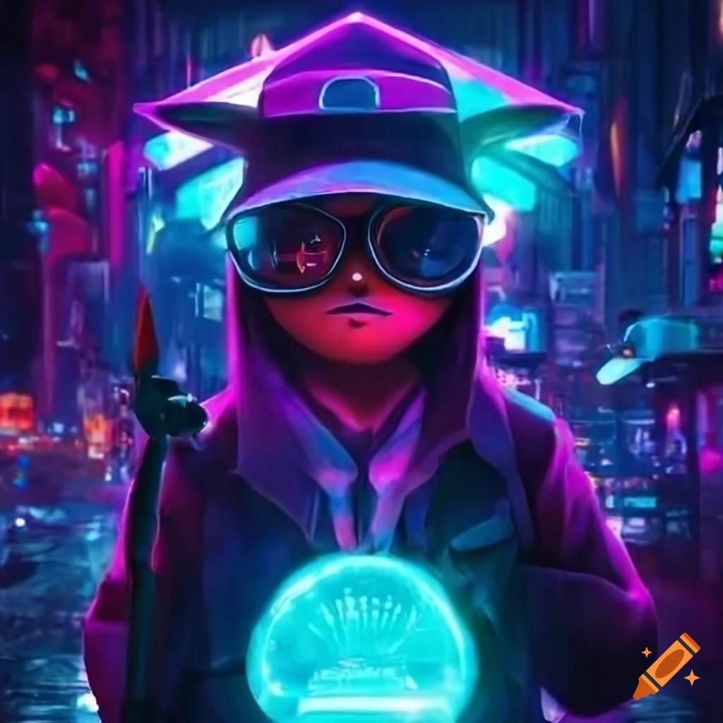 Cyberpunk detective pikachu artwork on Craiyon