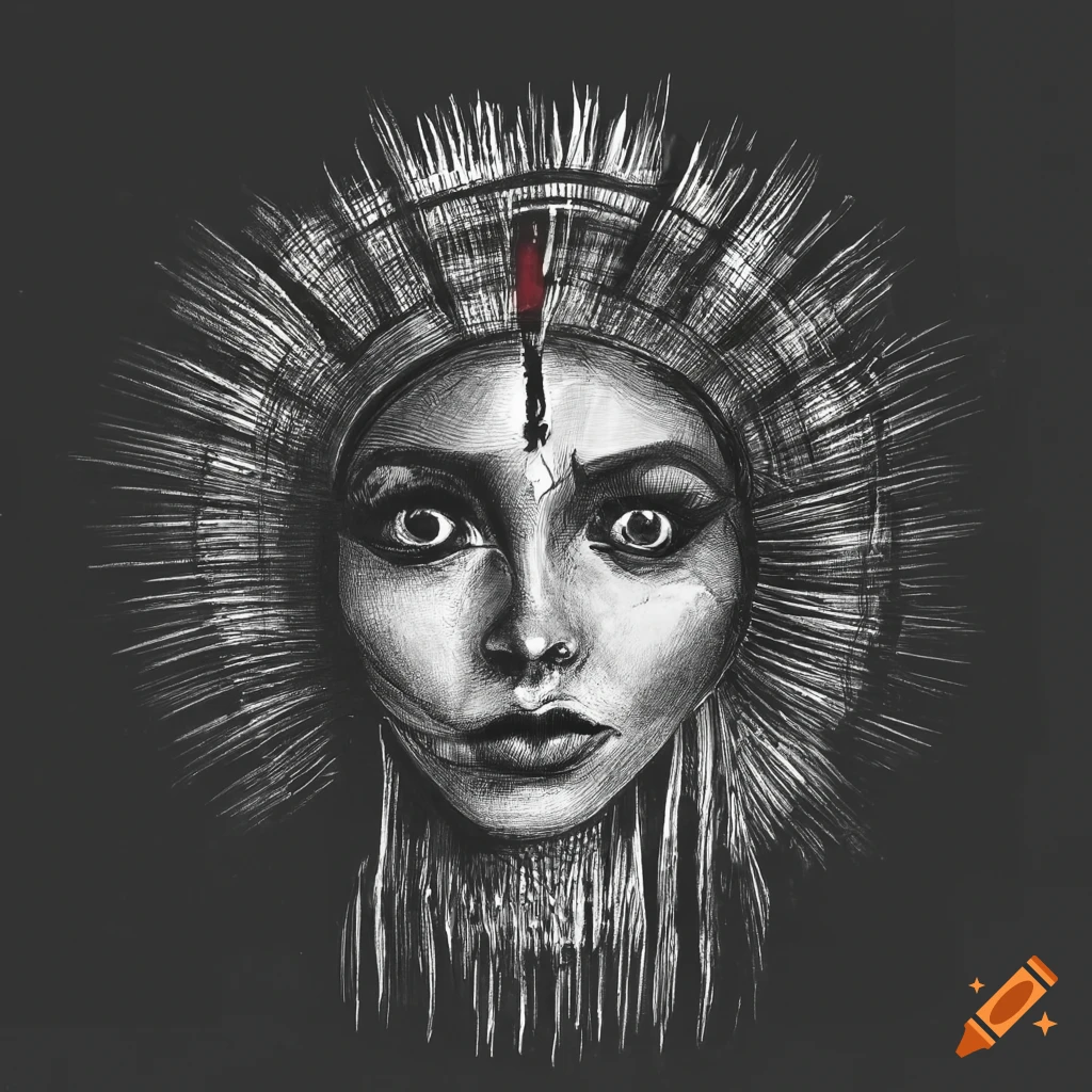 Artwork of a divine being with multiple hands and eyes on Craiyon