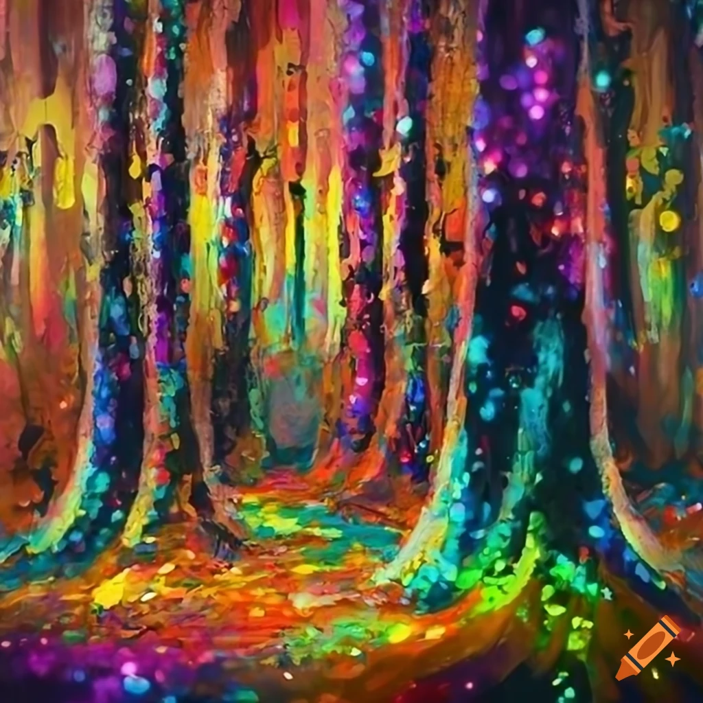 Abstract colorful nature forest on Craiyon