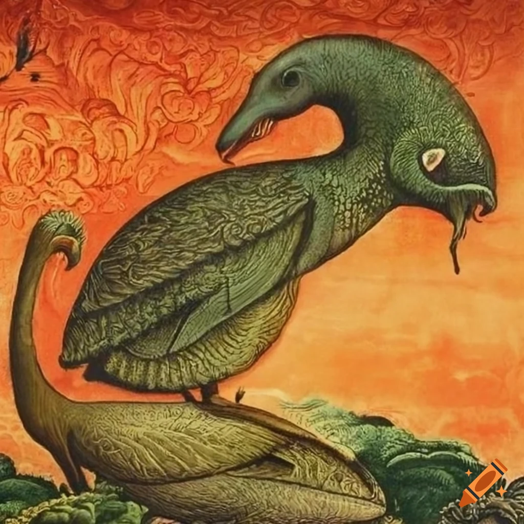 Medieval bestiary illustration by kay nielsen on Craiyon