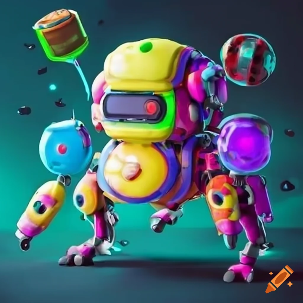 Futuristic mechatronics food factory for kids on Craiyon