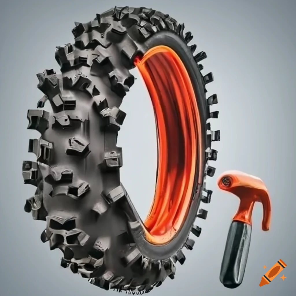 Motocross tire with tools