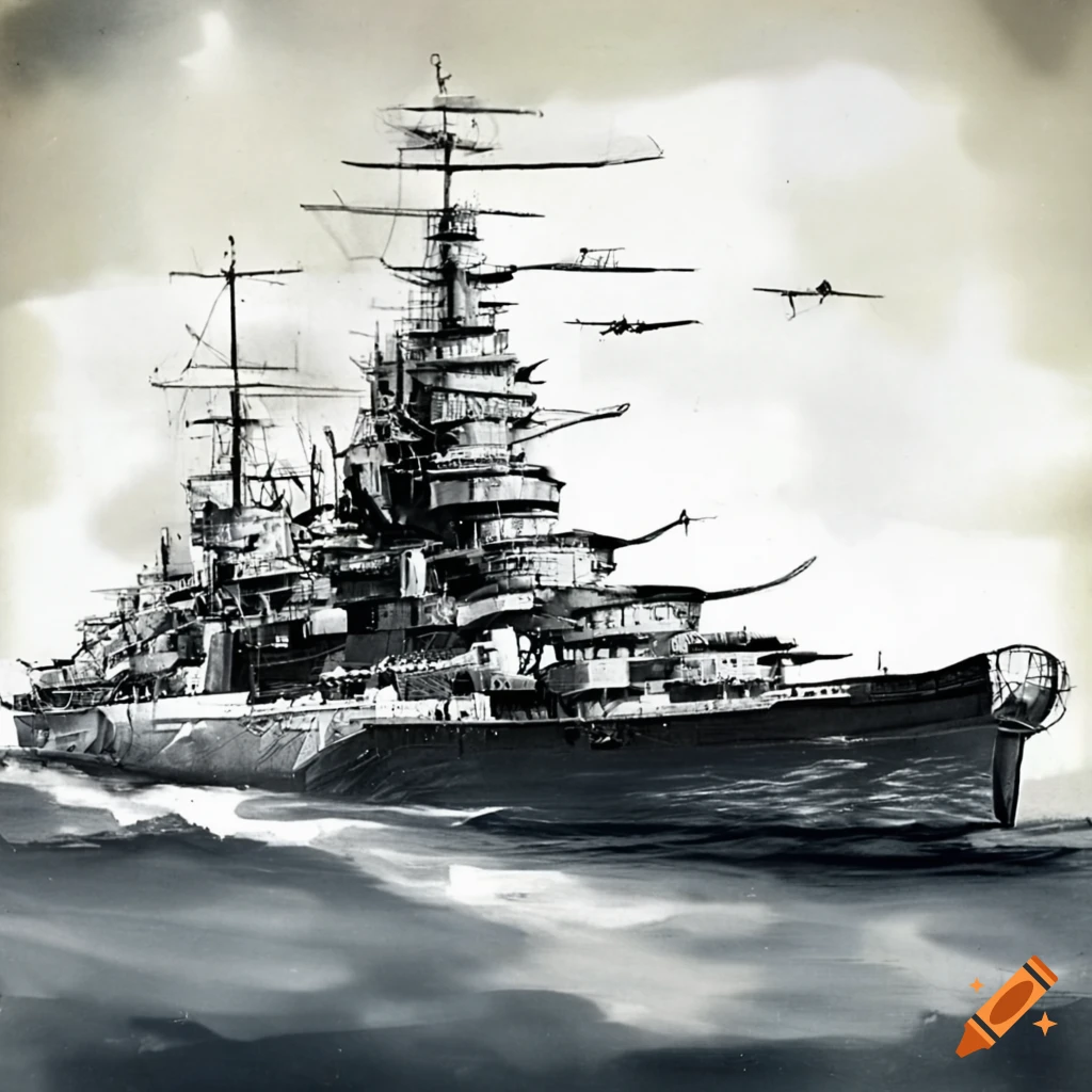 Image of pacific war battleships and fighters