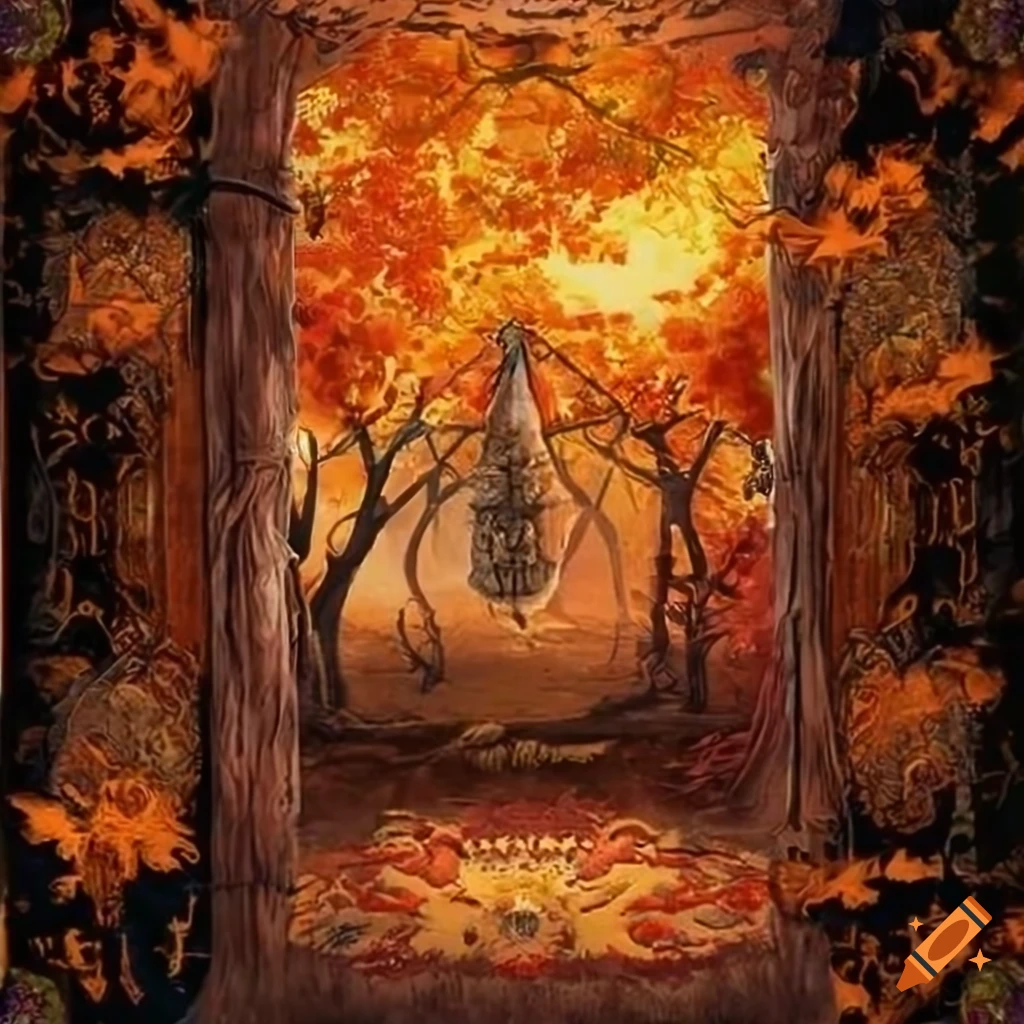 Fantasy book cover with autumn theme