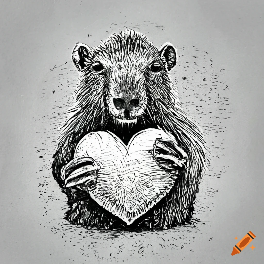 Beaver sketch in single color lines on Craiyon