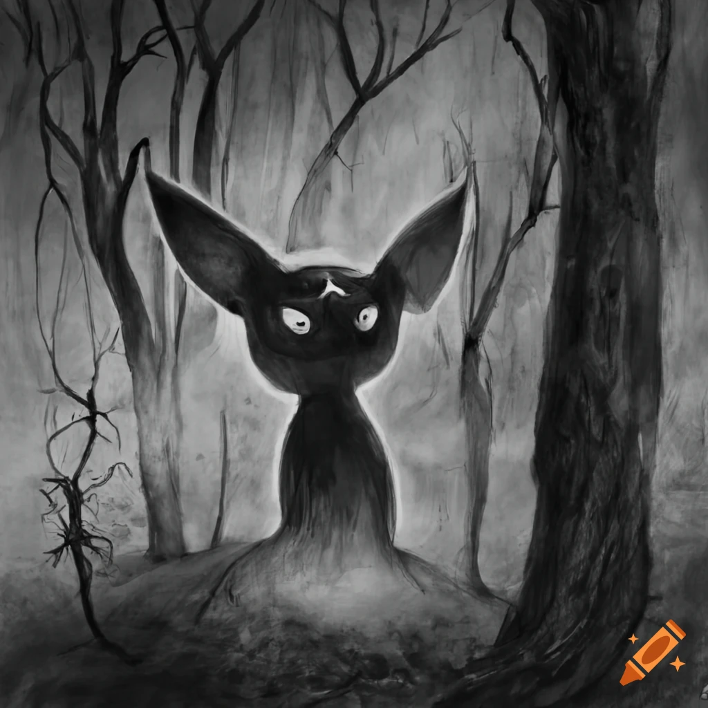 Spooky espeon artwork by stephen gammell on Craiyon
