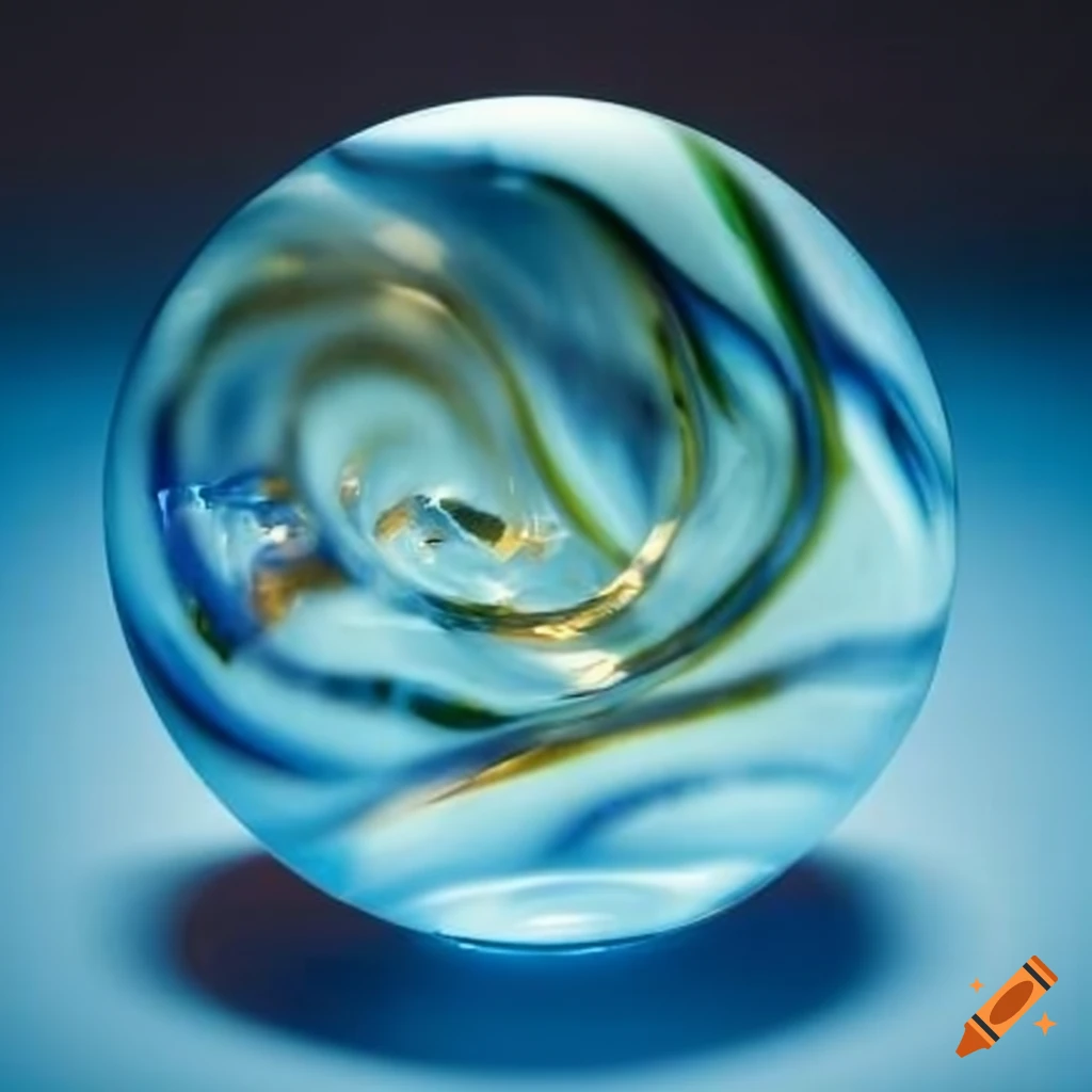 Artistic marbles made of water on Craiyon